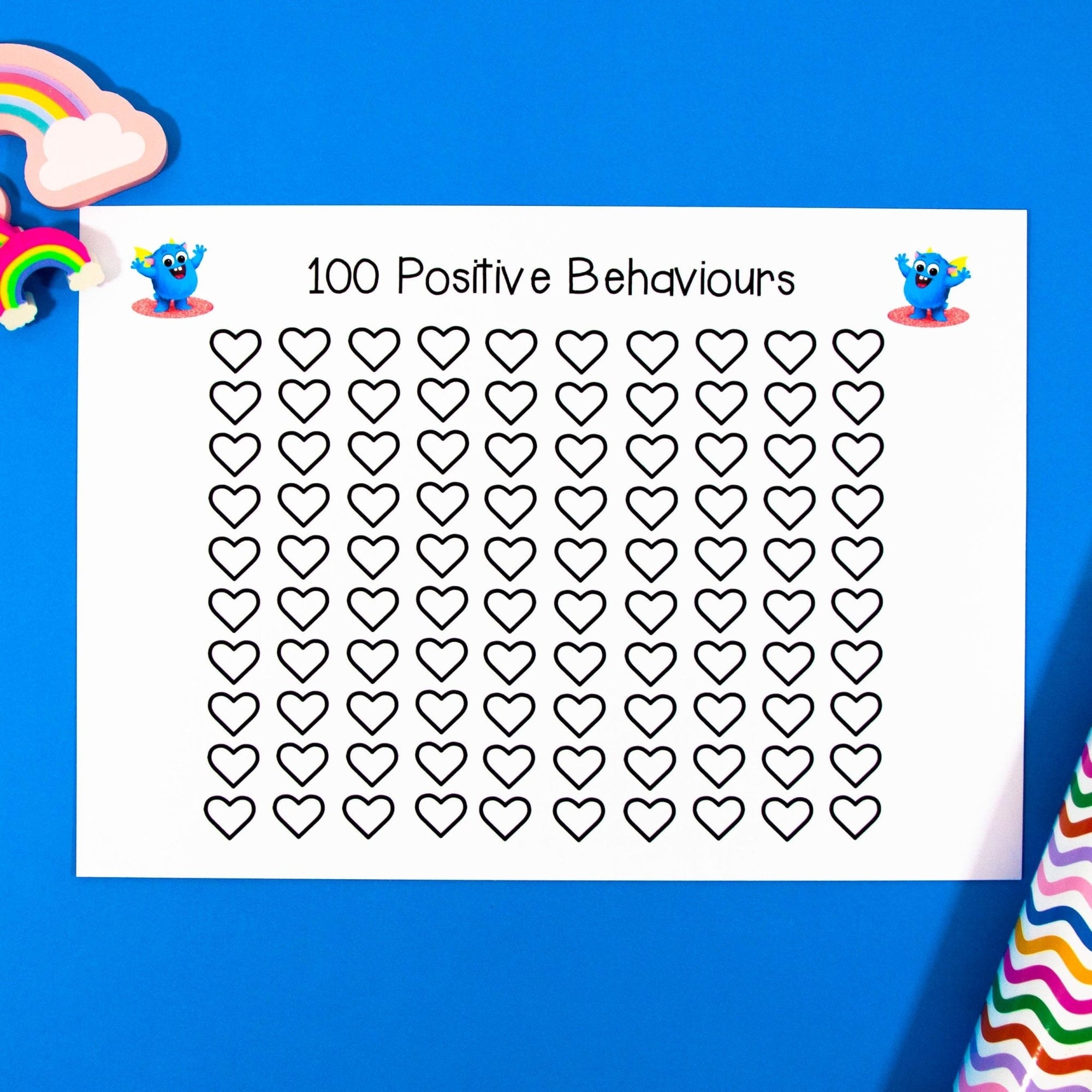 100 Acts of Kindness + Friendship Chart - Positive Behaviour Reward Tracker