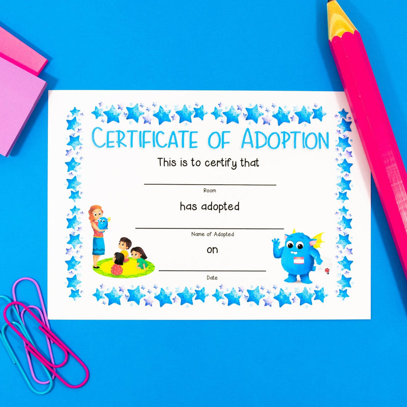 Adoption Certificate - Blue