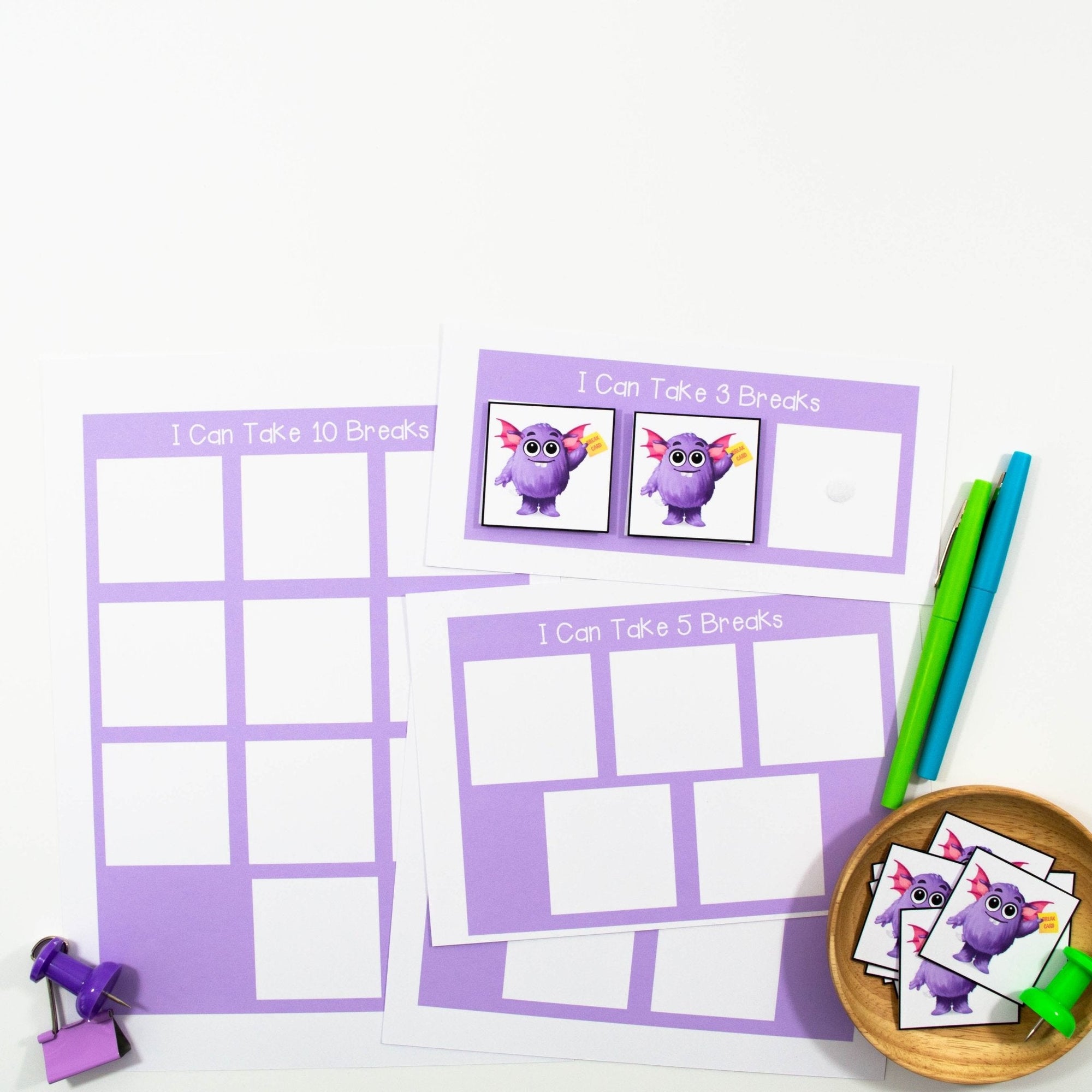 Break Cards & Break Tracker - Printable Activity & Movement Cards