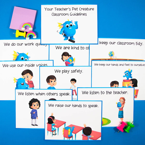 Editable Visual Classroom Guidelines & Rules Posters - Positive Behaviours