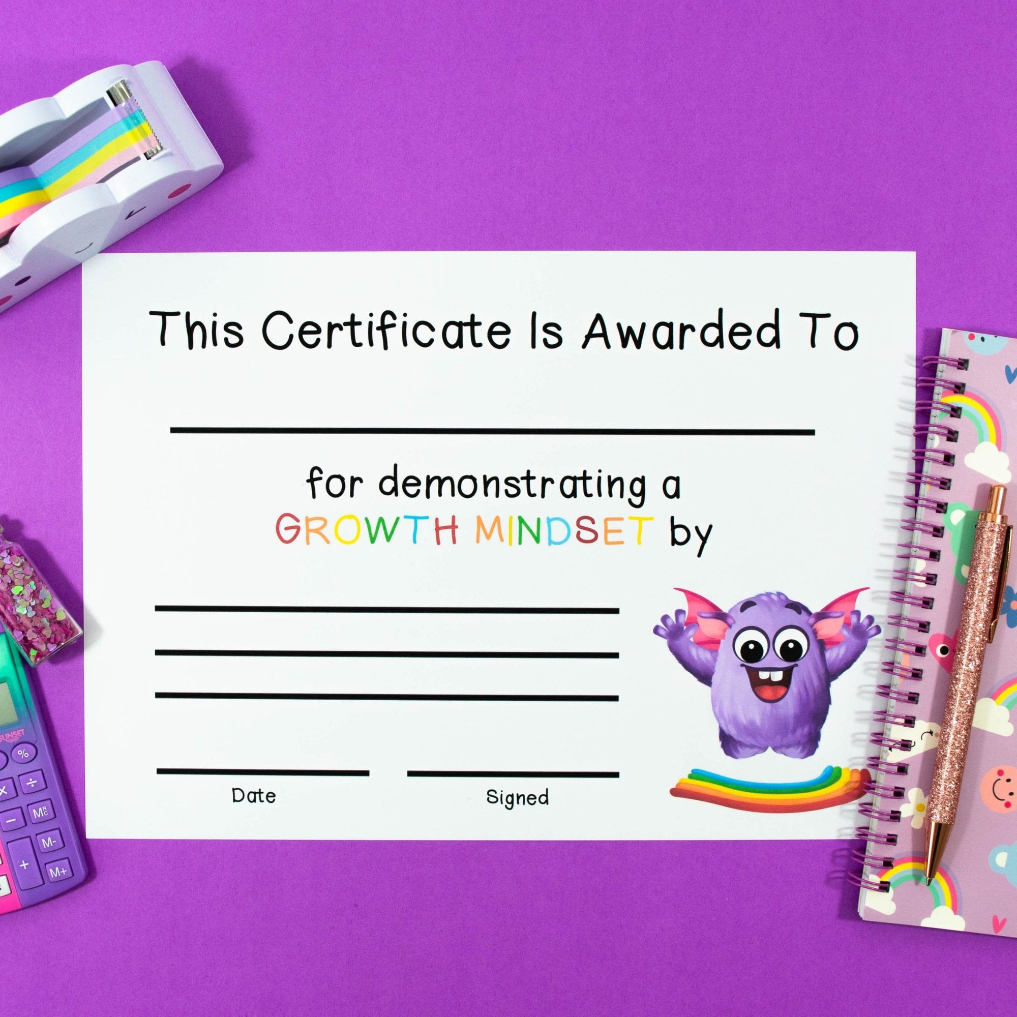 Growth Mindset Poster & Activities Pack + Quiz & Goal Setting Bunting