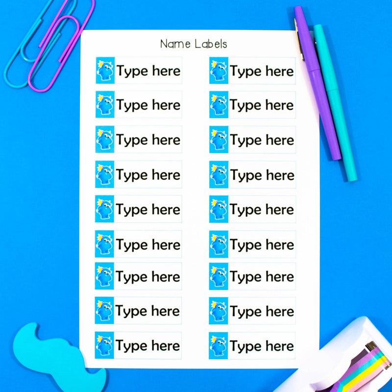 Name Labels - Blue and Purple