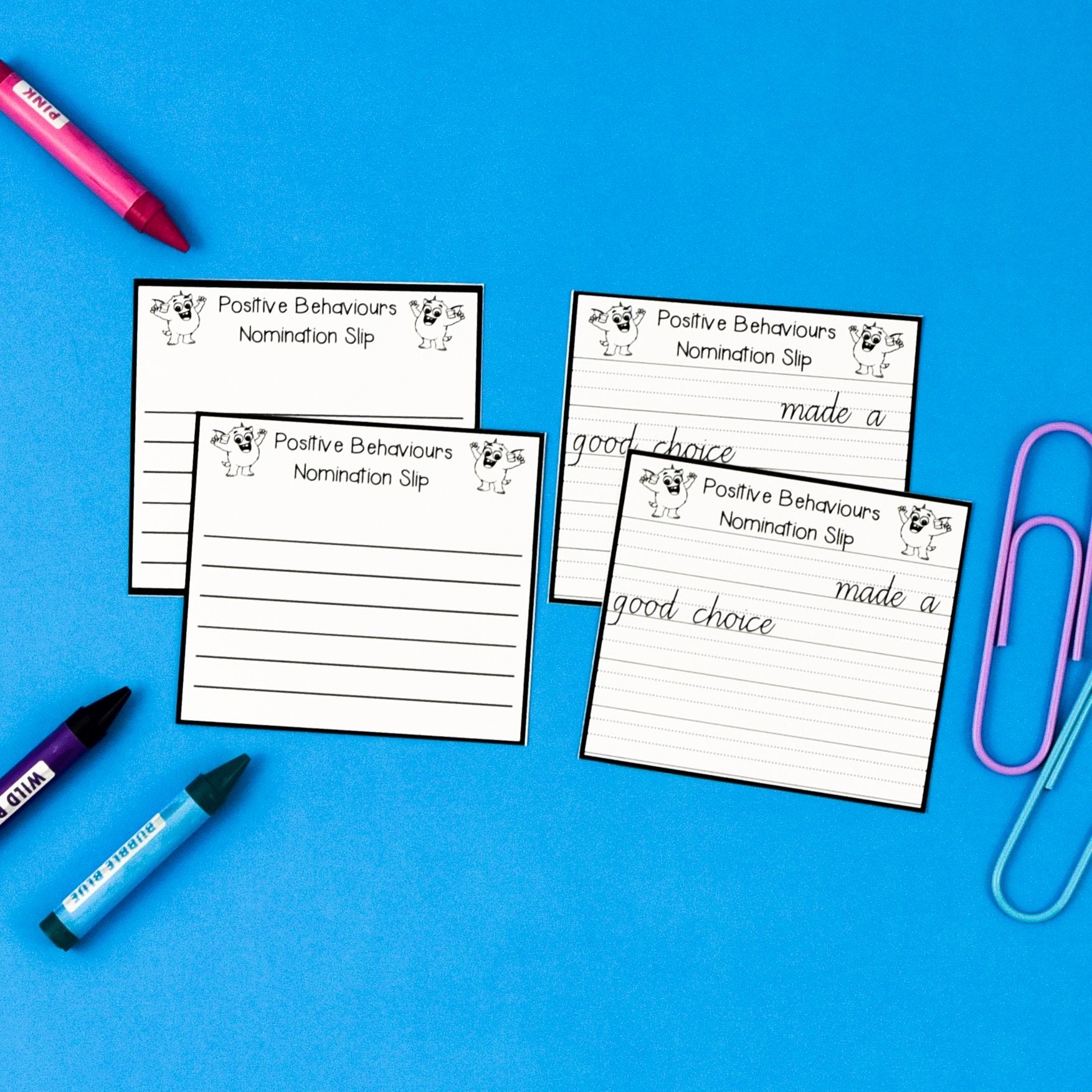 Positive Behaviours Wall - Banner, Certificate and Nomination Slip