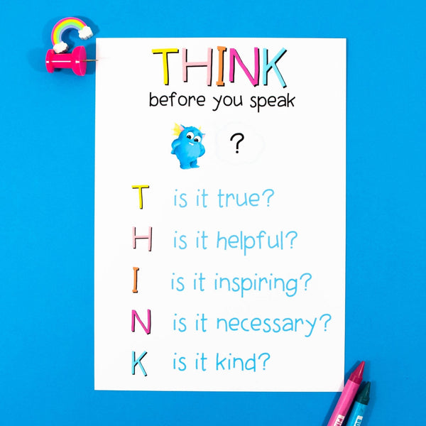THINK Positive Behaviour Management Printable Poster for the Classroom